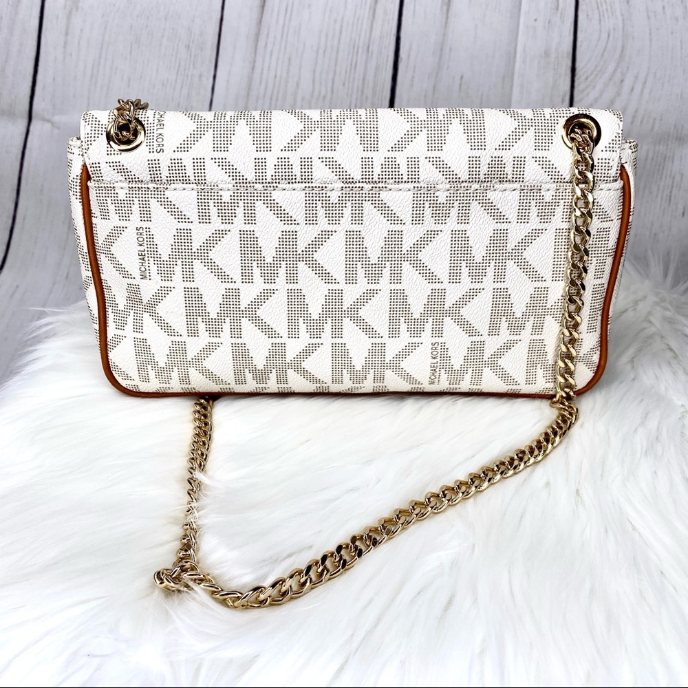 { Michael Kors } Signature White Leather Purse - Gem